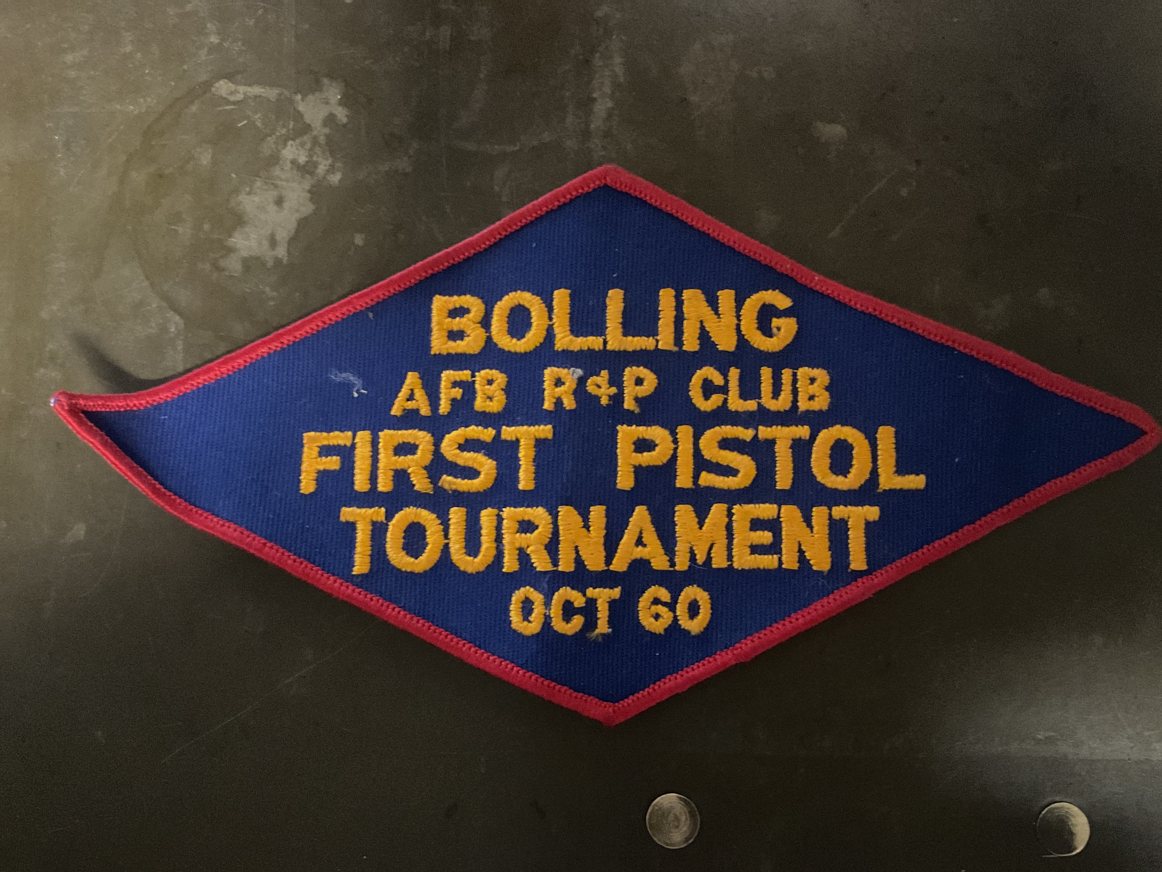 Vintage 1960 Bolling AFB R&P Club First Pistol Tournament Patch USAF S ...